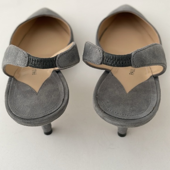 Paul Andrew | Shoes | Paul Andrew Light Grey Suede Kitten Heel ...